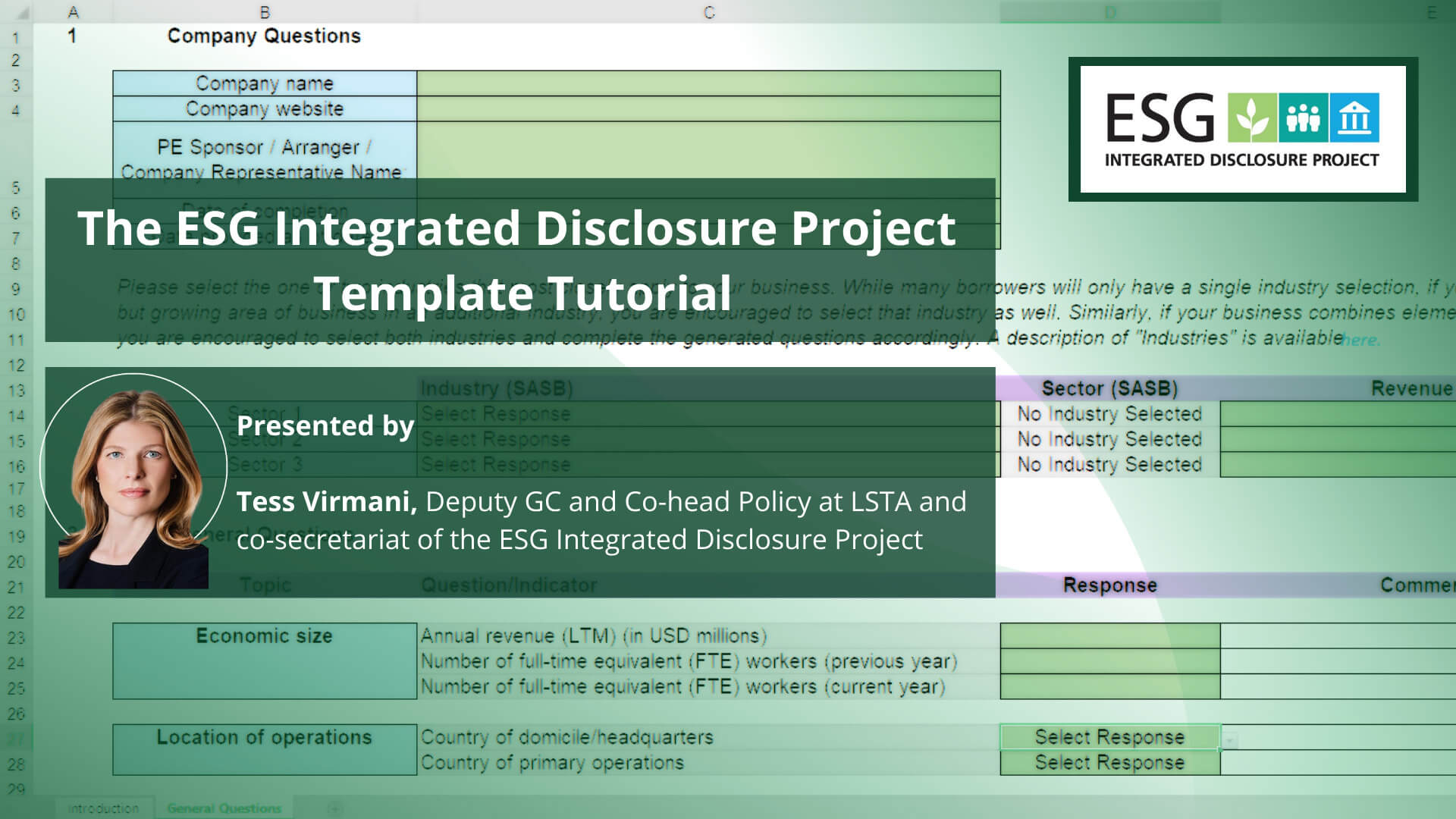 ESG IDP Tutorial ESG Integrated Disclosure Project ESG IDP Tutorial ESG Integrated Disclosure Project